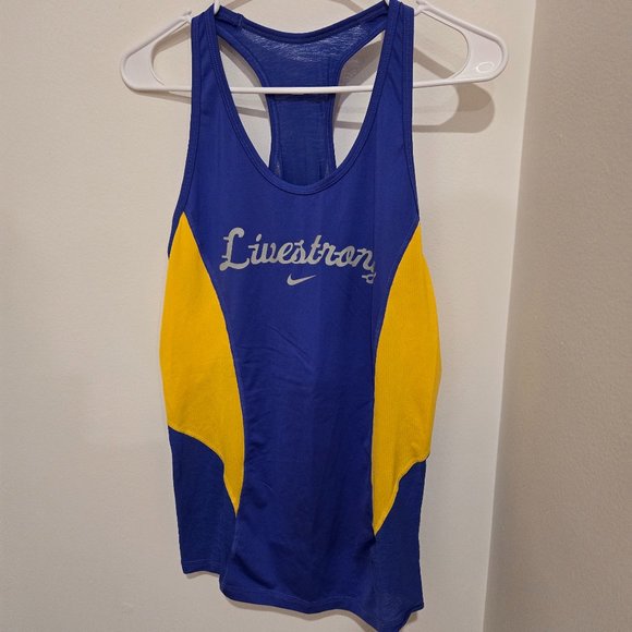 Tops | Nike Livestrong Blue And Yellow Tank Top | Poshmark